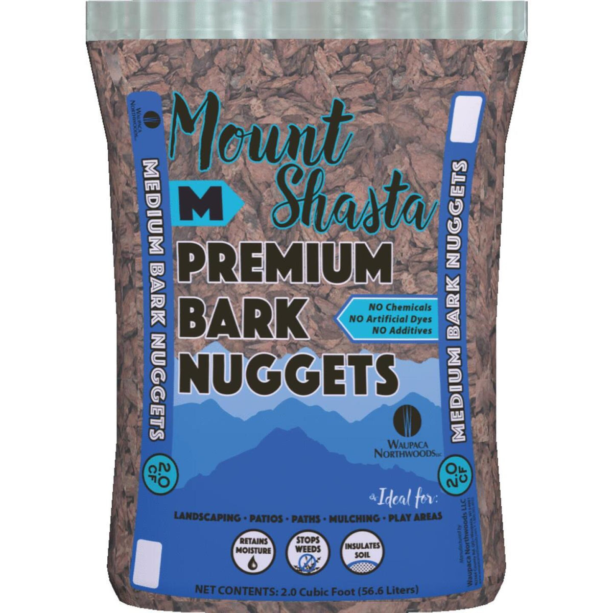 Mount Shasta 2 Cu. Ft. Medium Natural Premium Decorative Bark Mulch ...